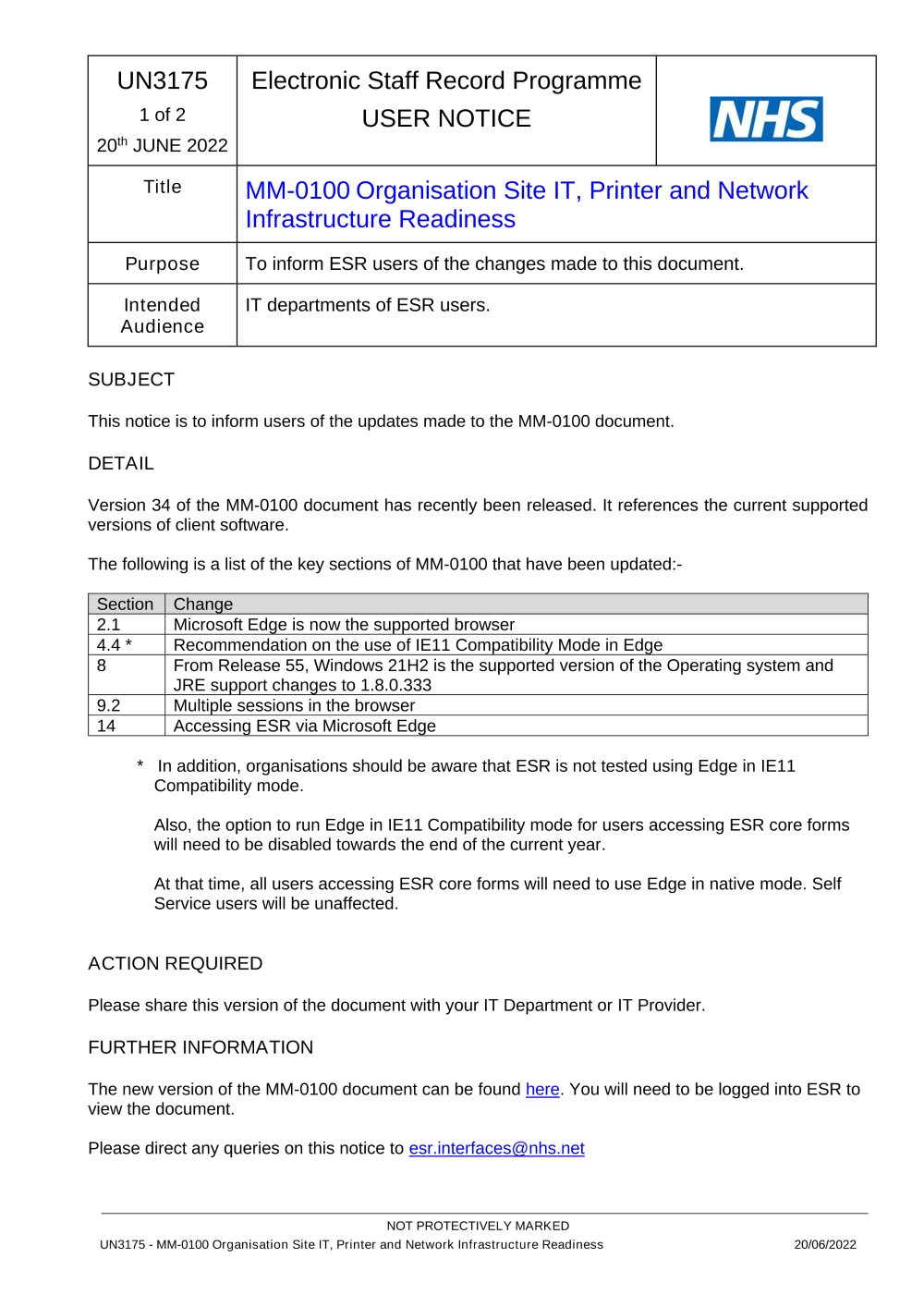 Browse Content - ESR Hub - NHS Electronic Staff Record