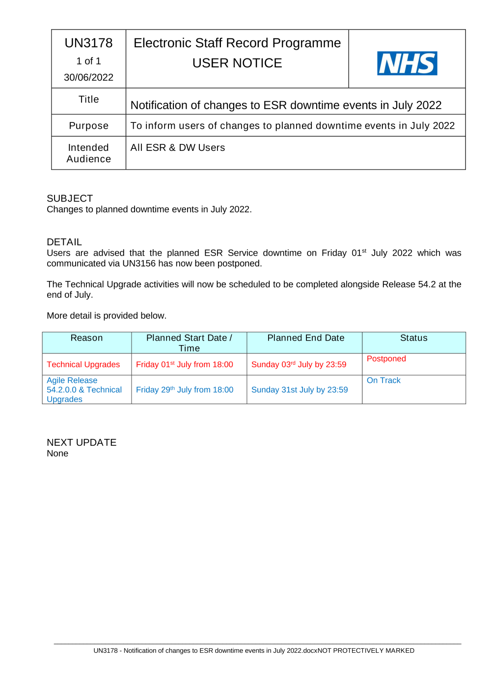 Browse Content - ESR Hub - NHS Electronic Staff Record