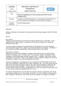 Browse Content - ESR Hub - NHS Electronic Staff Record