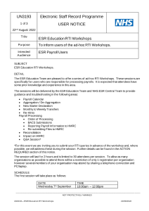 Browse Content - ESR Hub - NHS Electronic Staff Record