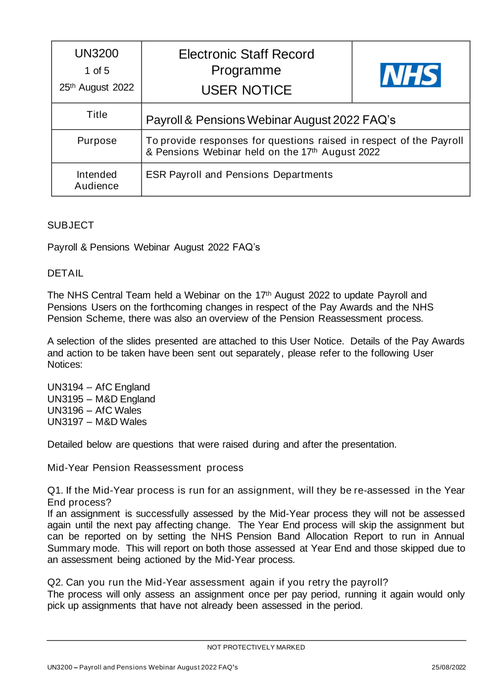 Browse Content - ESR Hub - NHS Electronic Staff Record