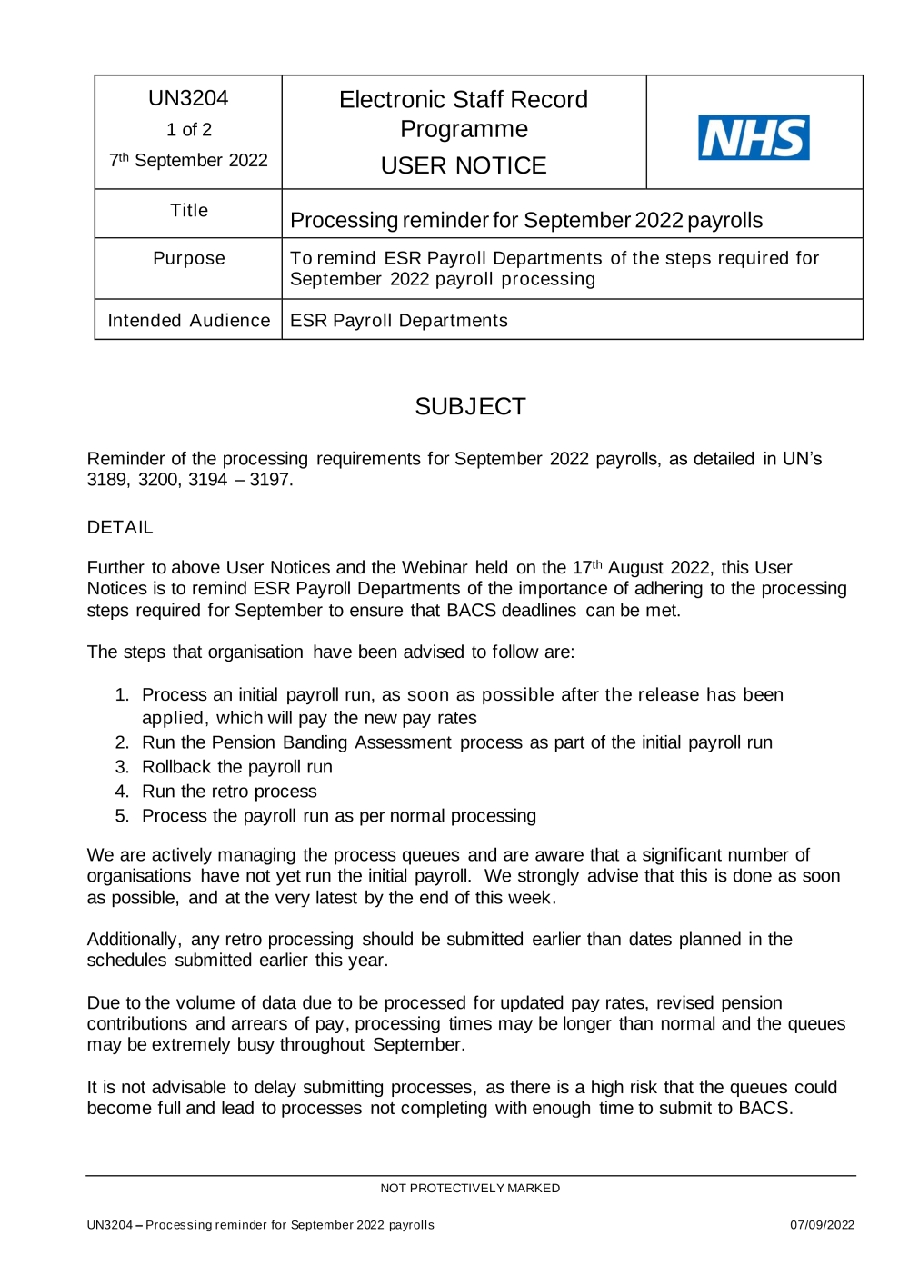 Browse Content - ESR Hub - NHS Electronic Staff Record