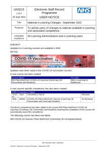 Browse Content - ESR Hub - NHS Electronic Staff Record