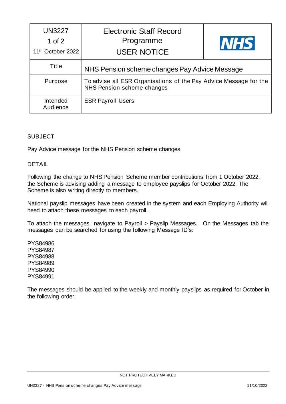 Browse Content - ESR Hub - NHS Electronic Staff Record