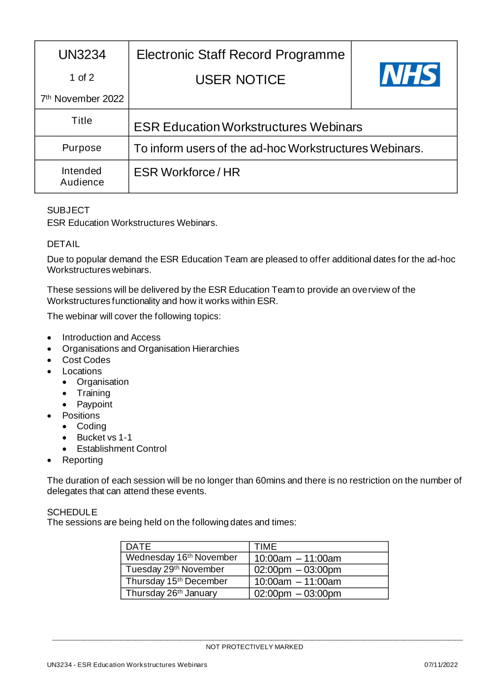 Browse Content - ESR Hub - NHS Electronic Staff Record
