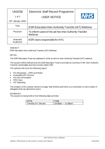 Browse Content - ESR Hub - NHS Electronic Staff Record