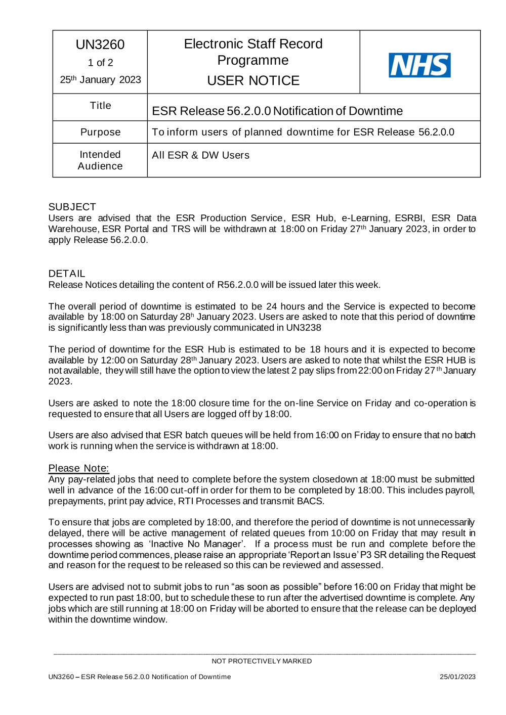 Browse Content - ESR Hub - NHS Electronic Staff Record