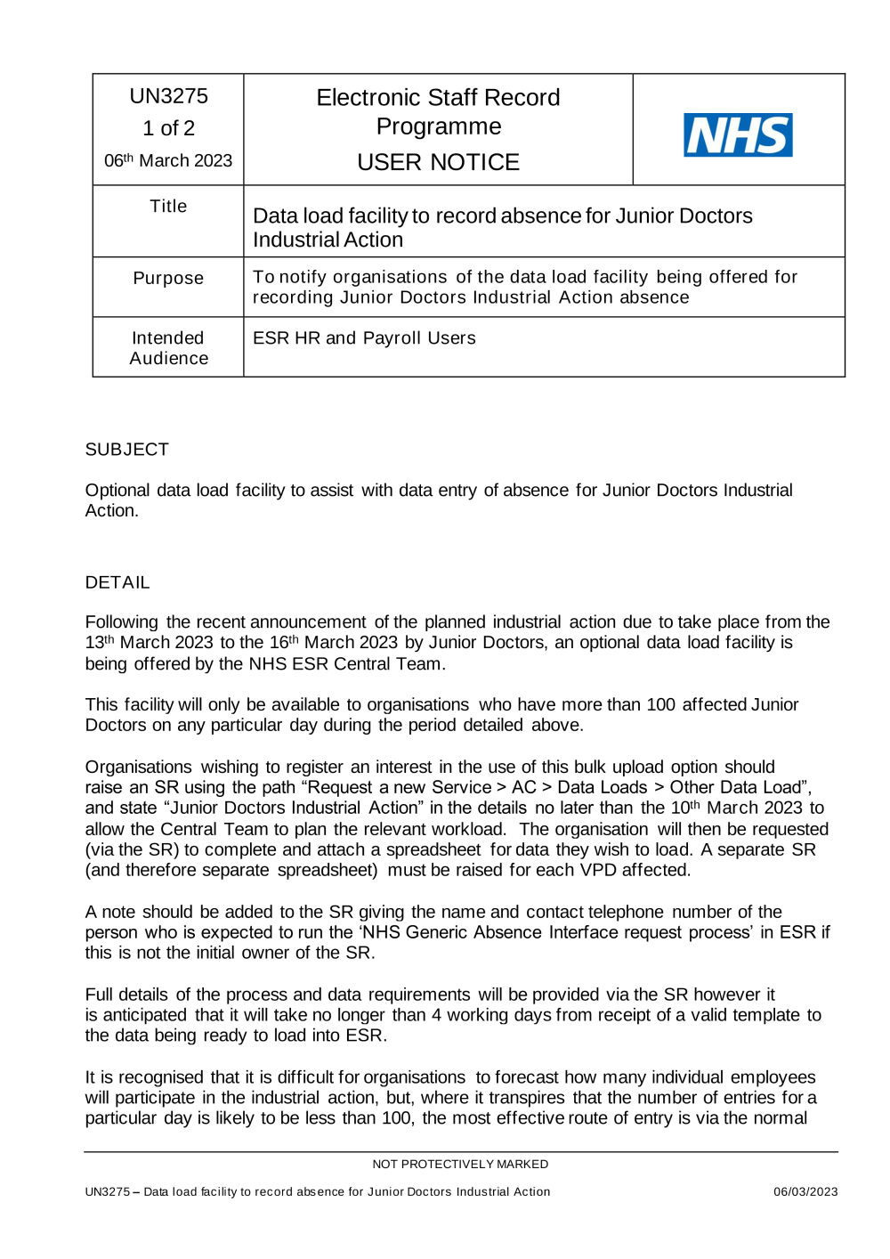 nhs document template
