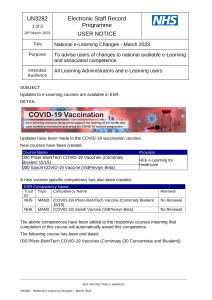 Browse Content - ESR Hub - NHS Electronic Staff Record