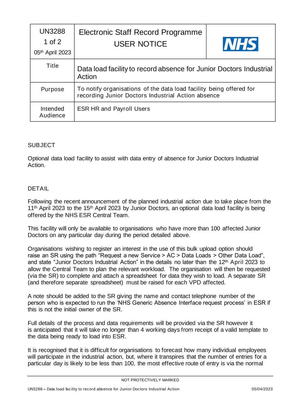 Browse Content - ESR Hub - NHS Electronic Staff Record