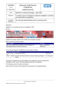 Browse Content - ESR Hub - NHS Electronic Staff Record