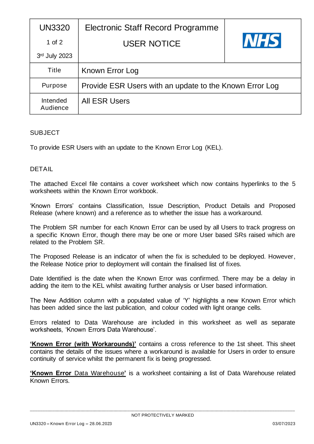Browse Content - ESR Hub - NHS Electronic Staff Record