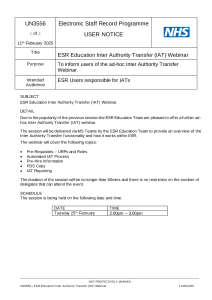 Browse Content - ESR Hub - NHS Electronic Staff Record