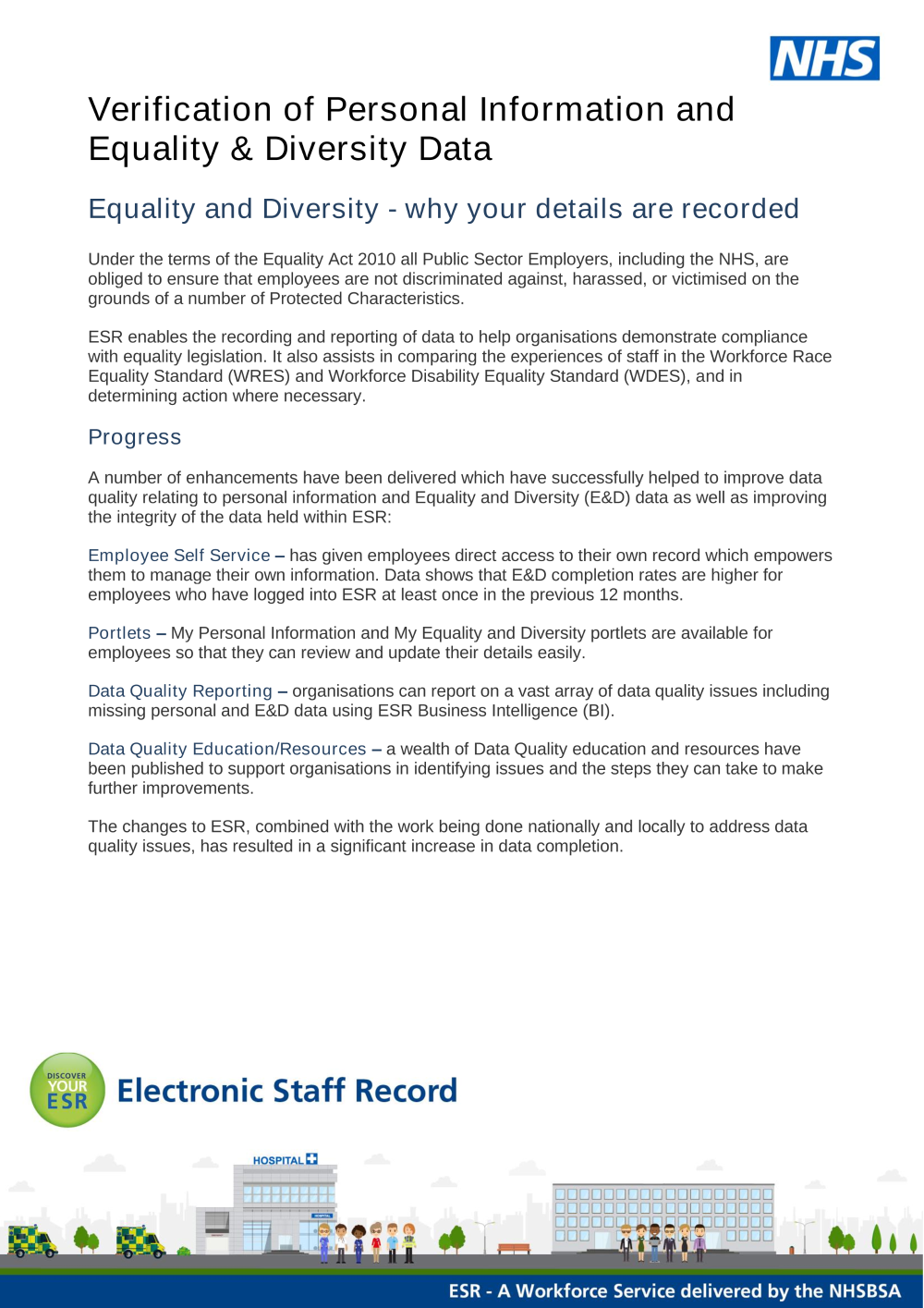 Browse Content - ESR Hub - NHS Electronic Staff Record