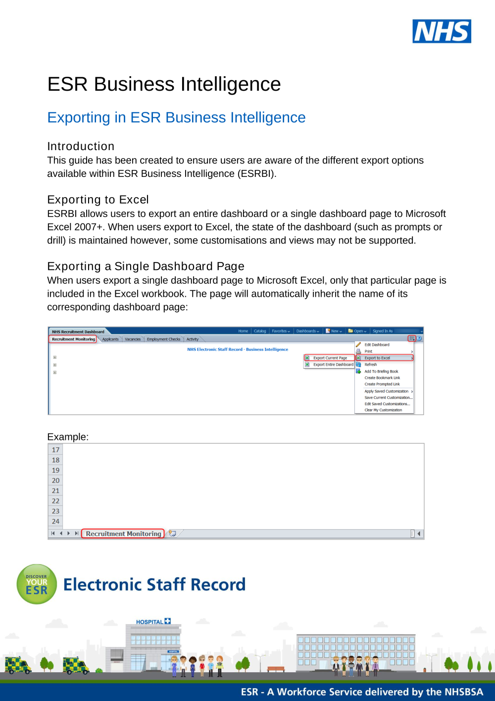 Browse Content - ESR Hub - NHS Electronic Staff Record