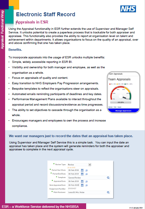 Browse Content - ESR Hub - NHS Electronic Staff Record