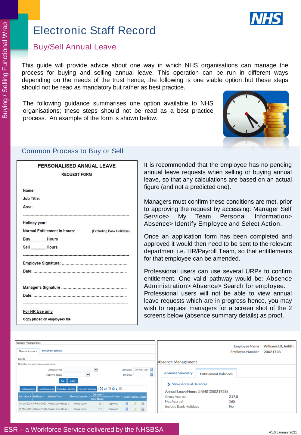 Browse Content - ESR Hub - NHS Electronic Staff Record