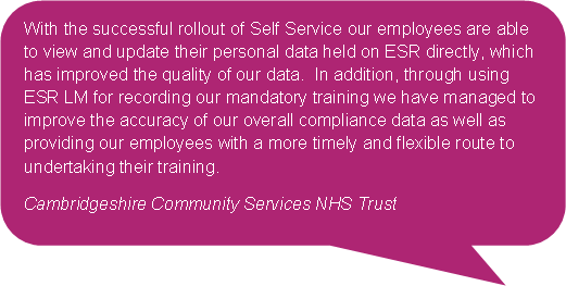 General Overview - ESR Hub - NHS Electronic Staff Record